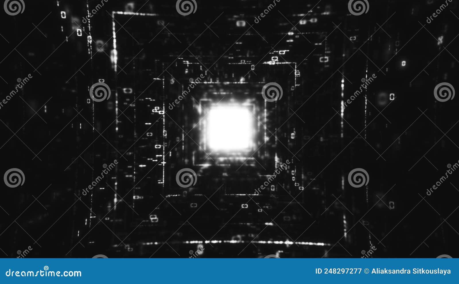 Flying through Digital Data Technologic Tunnel. Big Data Digital Tunnel ...