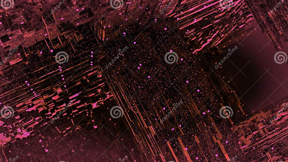 Flying into Digital Technologic Tunnel with 3D Big Data Objects. Motion ...