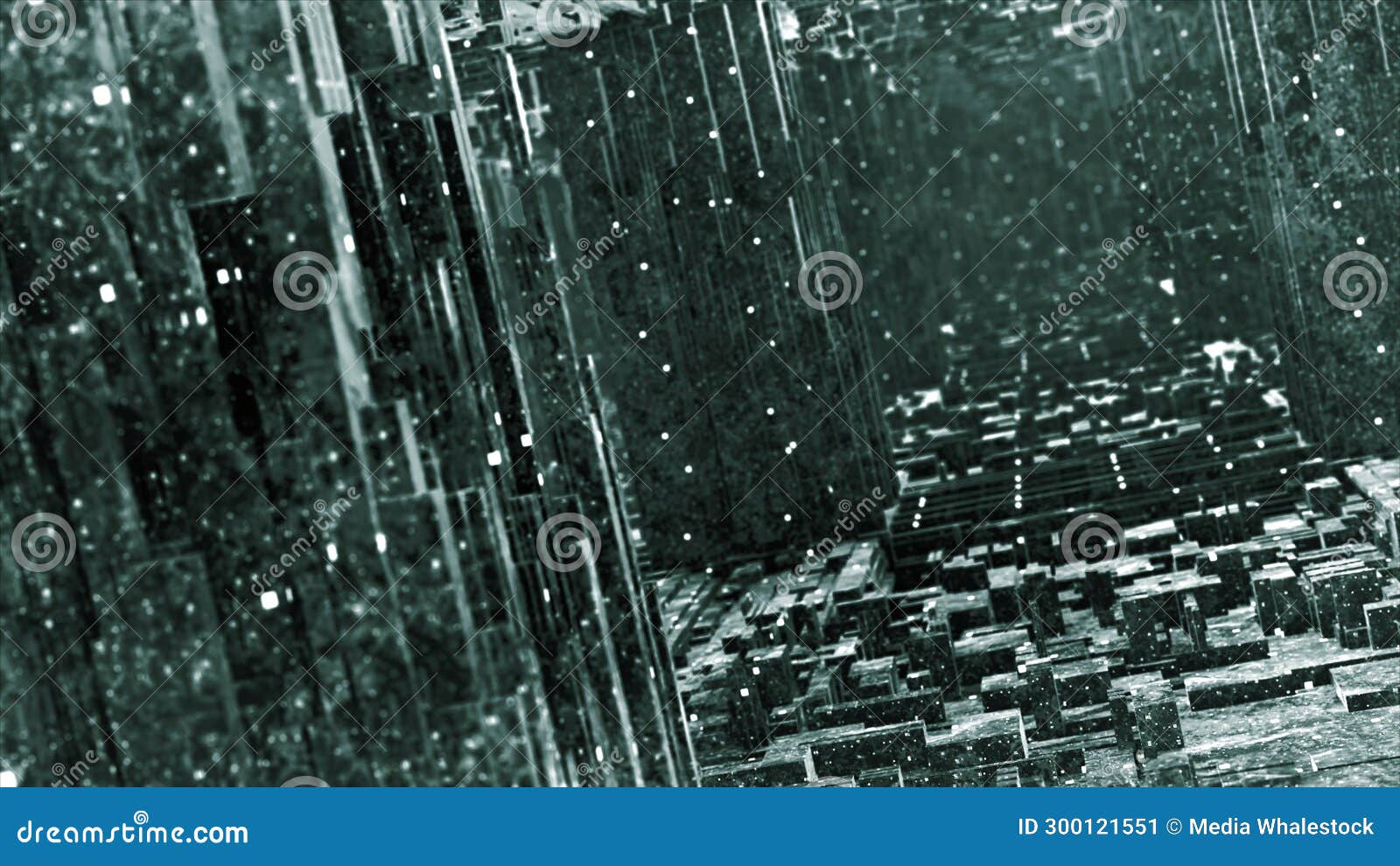 Flying into Digital Technologic Tunnel with 3D Big Data Objects. Motion ...