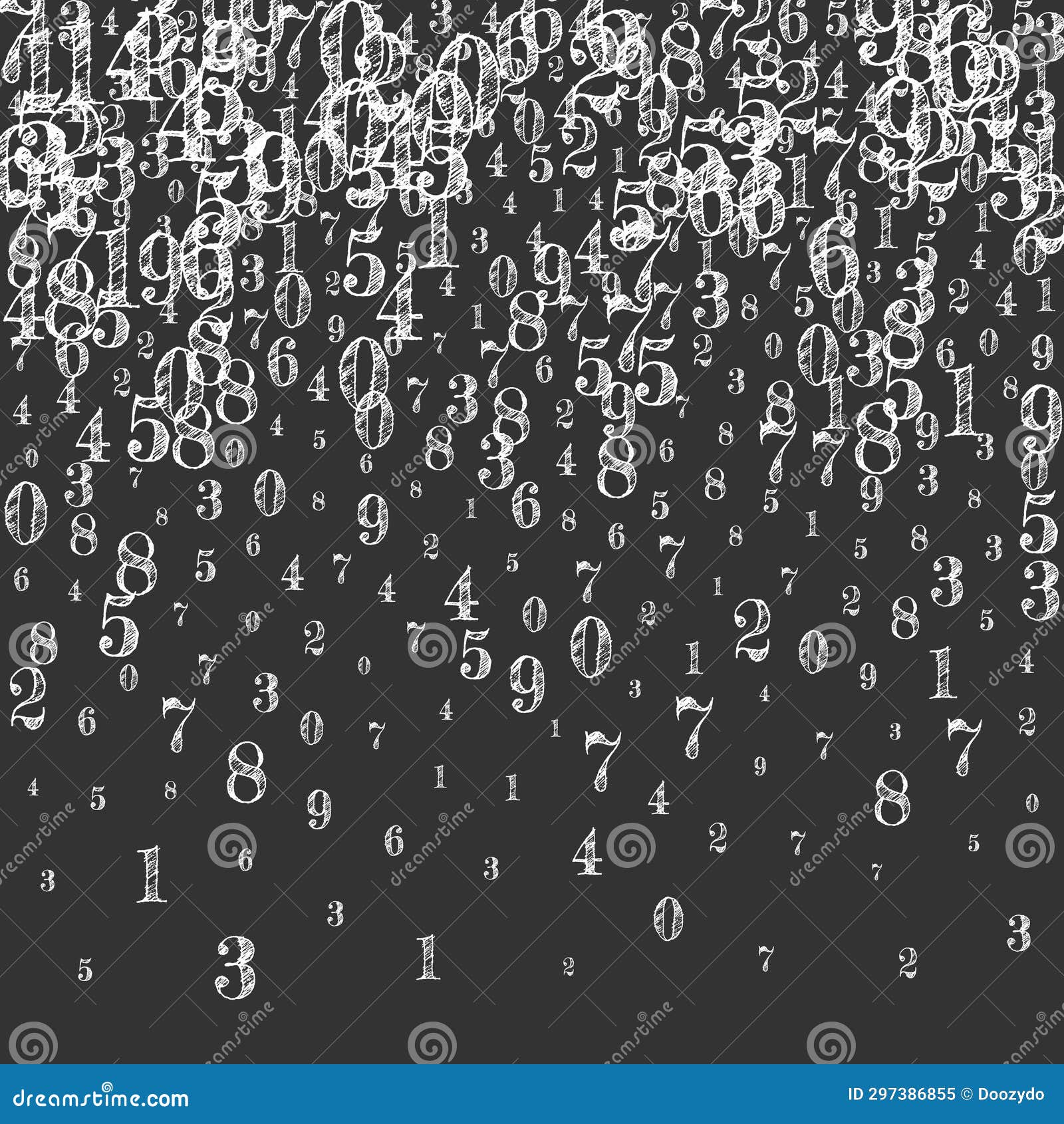 Flying Digits and Numbers. School Stock Illustration - Illustration of ...