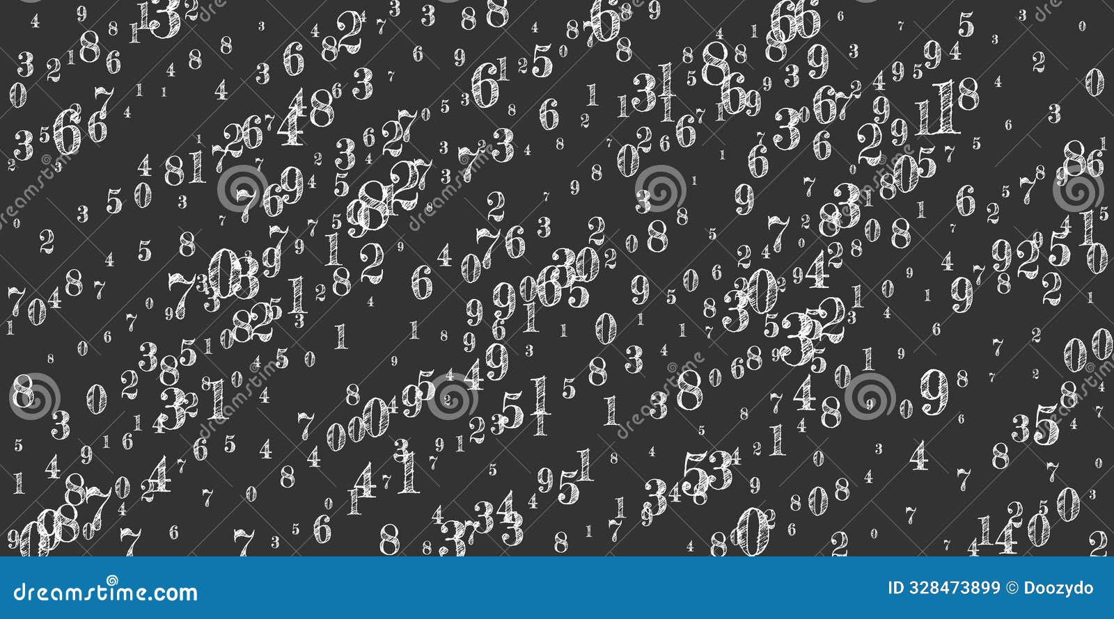 Flying Digits and Numbers. School Stock Illustration - Illustration of ...