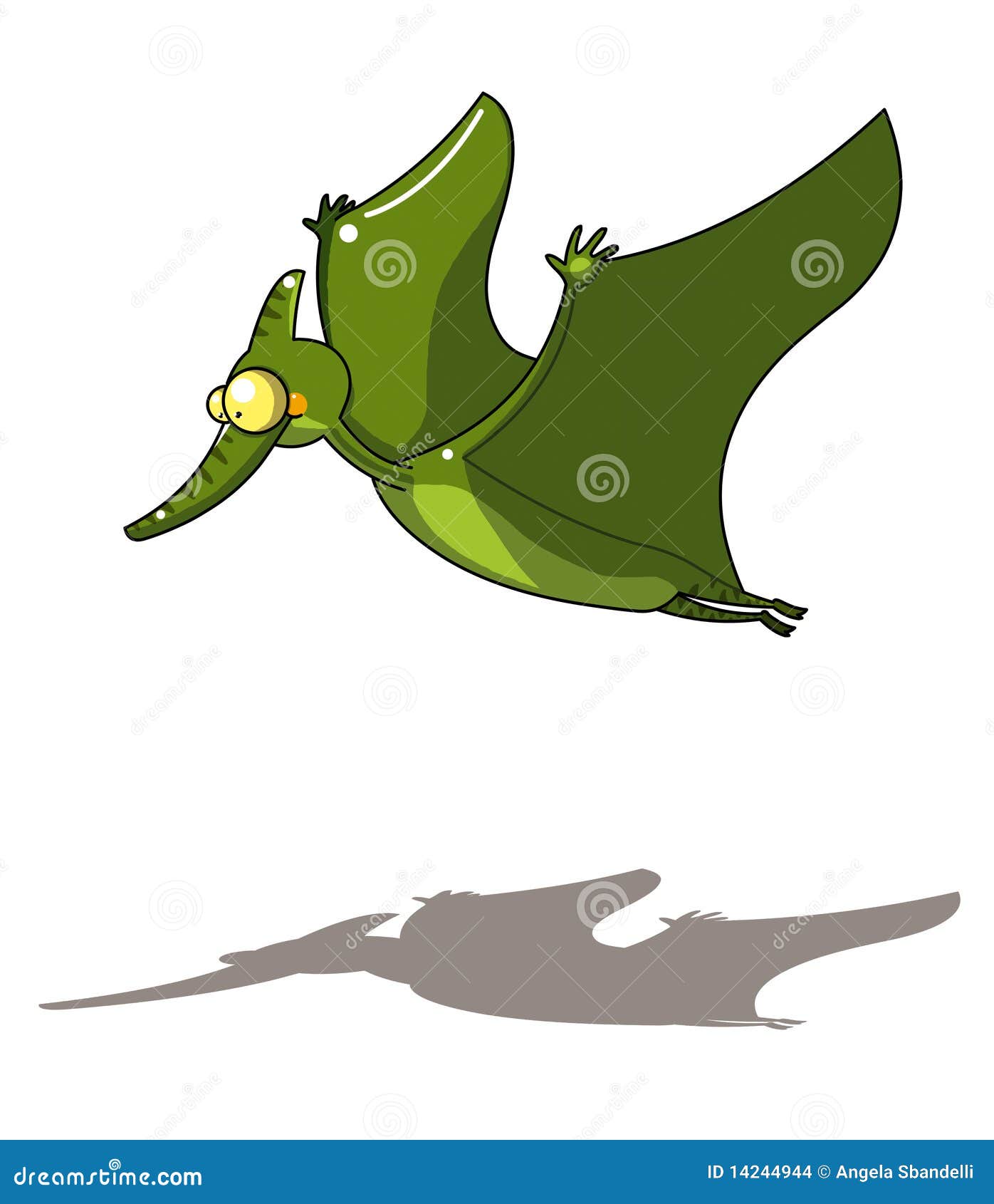 Flying Dinosaur Royalty-Free Cartoon | CartoonDealer.com #14244944