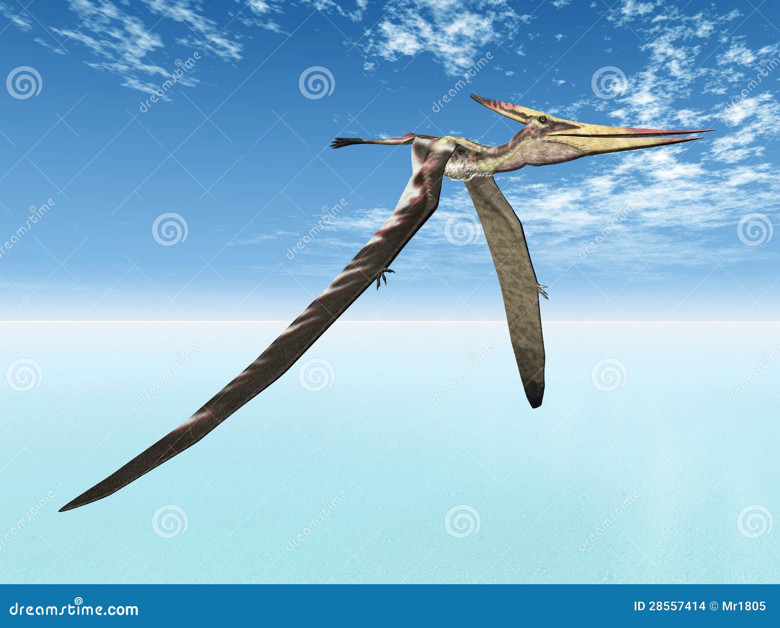 Flying Dinosaur Black And White Stock Illustration | CartoonDealer.com ...