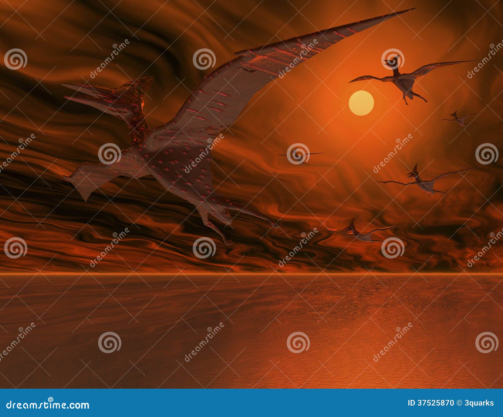 Flying dinosaurs stock illustration. Illustration of pterodactyl - 37525870