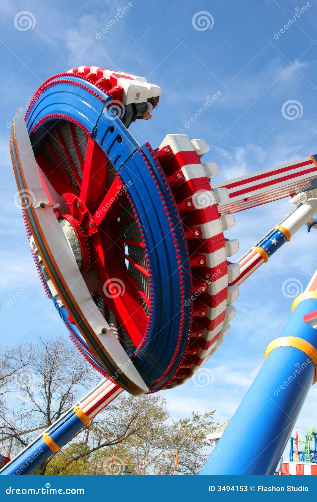 Flying Disc Roller Coaster stock image. Image of attraction - 3494153