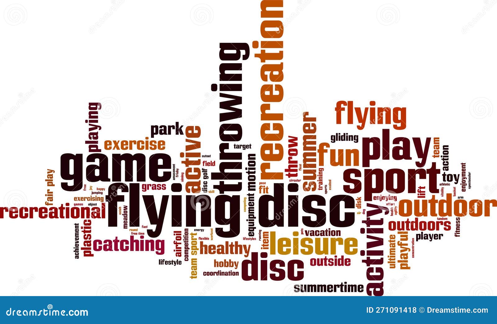 Flying disc word cloud stock vector. Illustration of leisure - 271091418