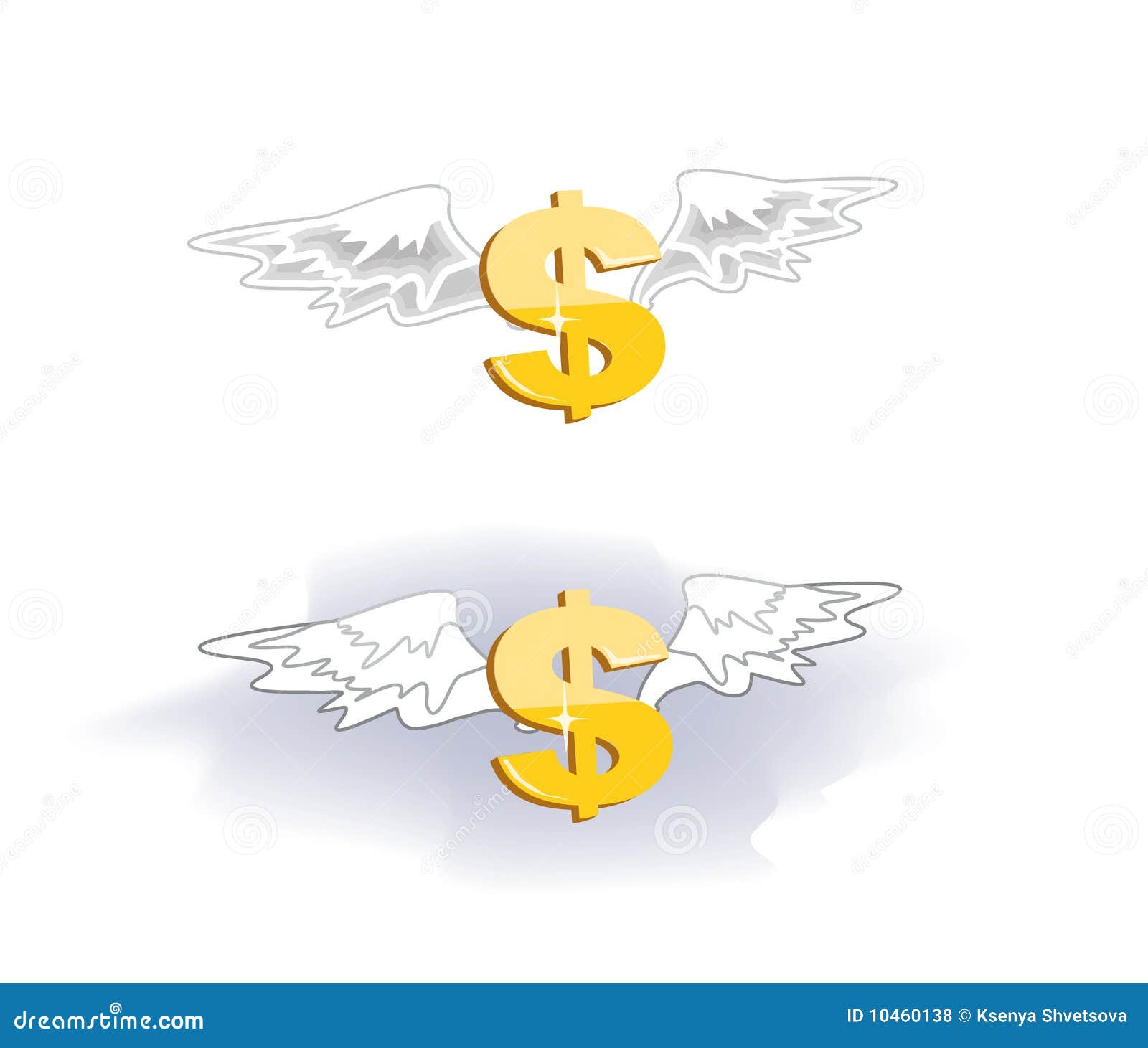Clipart flying dollar sign