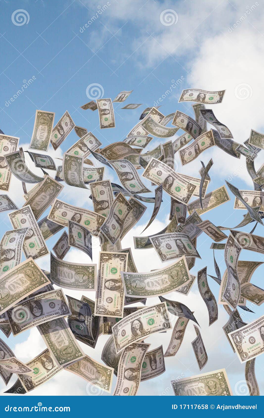Flying dollar bills stock photo. Image of finances, dream - 17117658