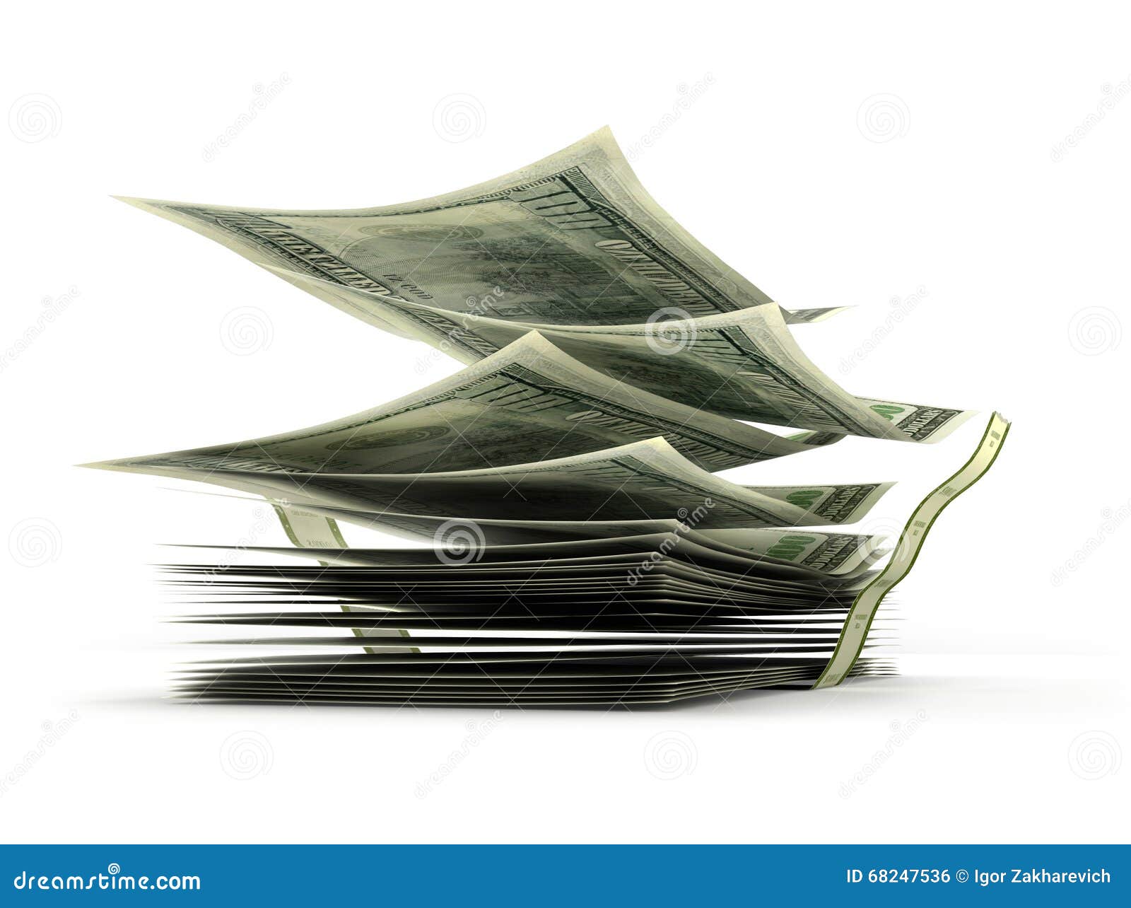 Flying 100 Dollar Bills Royalty-Free Stock Photography | CartoonDealer ...