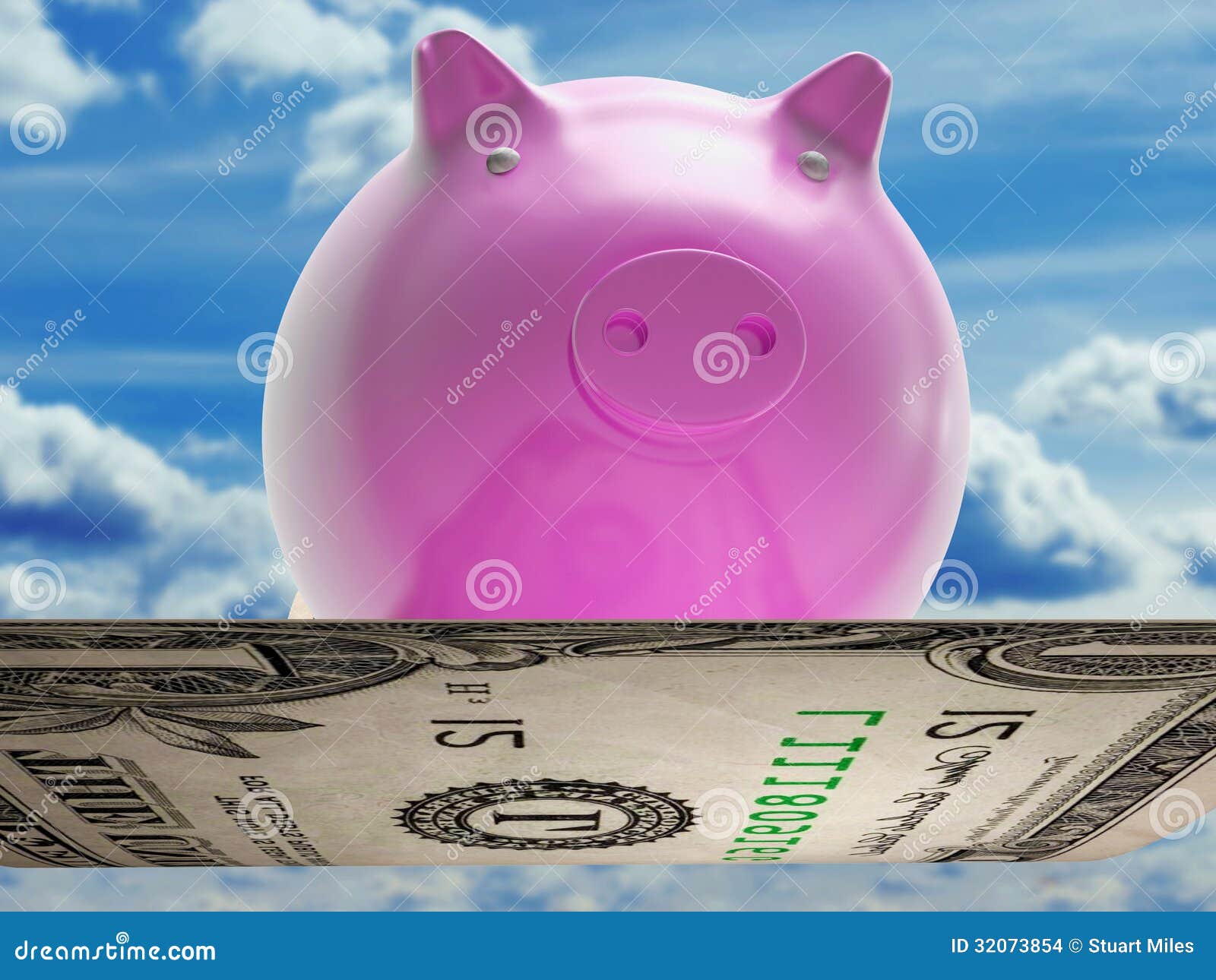 Flying Dollar Pig Shows High Flying Success Stock Illustration ...