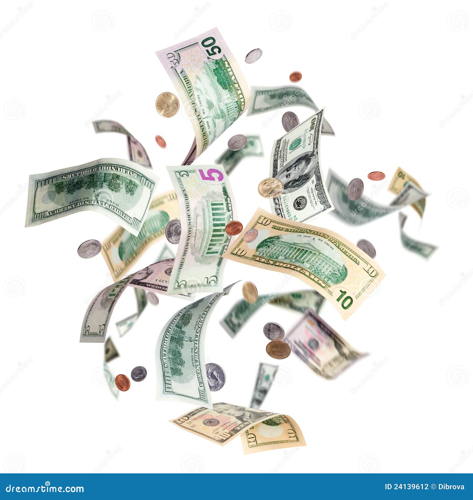 Flying dollars stock photo. Image of dollar, treasure - 24139612