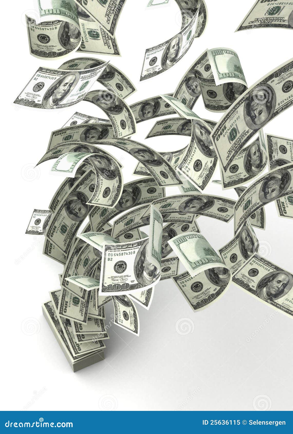 Flying Dollars stock illustration. Illustration of paper - 25636115