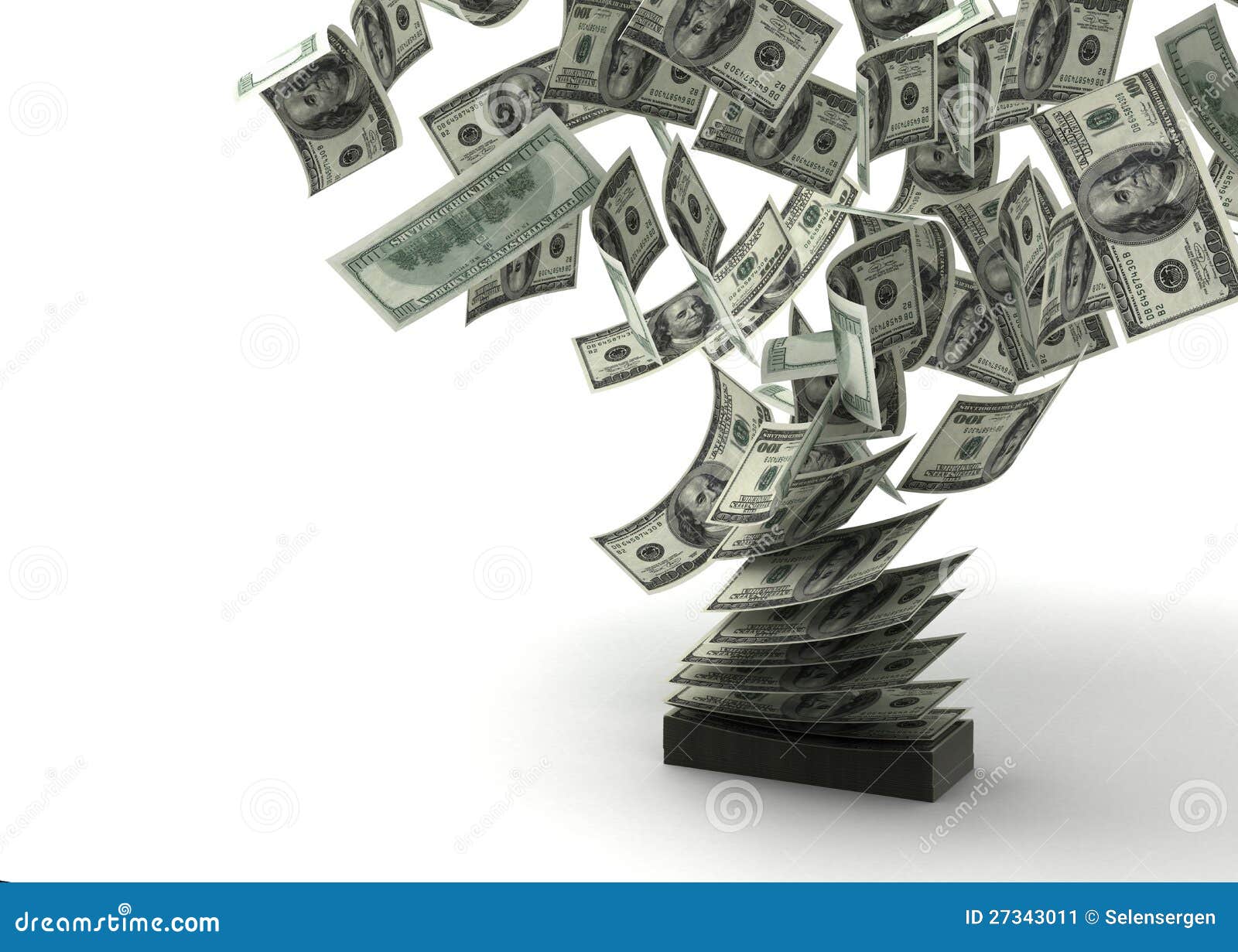 Flying Dollars stock illustration. Illustration of finance - 27343011