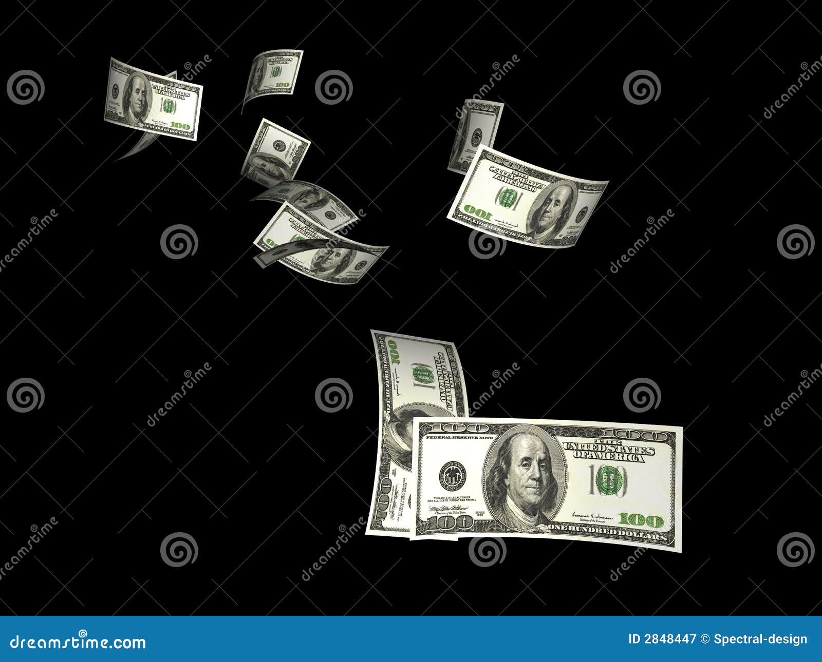 Flying Dollars stock illustration. Illustration of note - 2848447