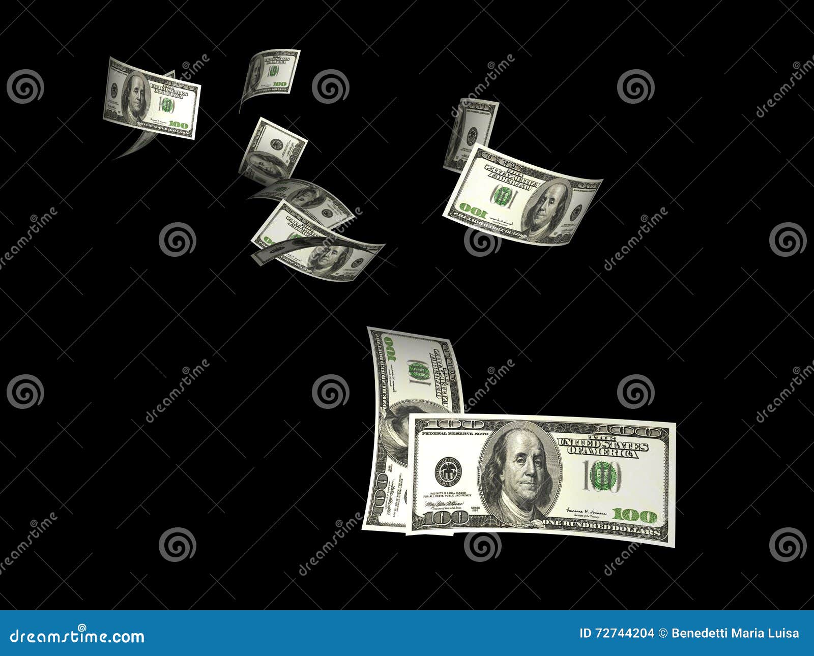 Flying Dollars stock illustration. Illustration of bill - 72744204