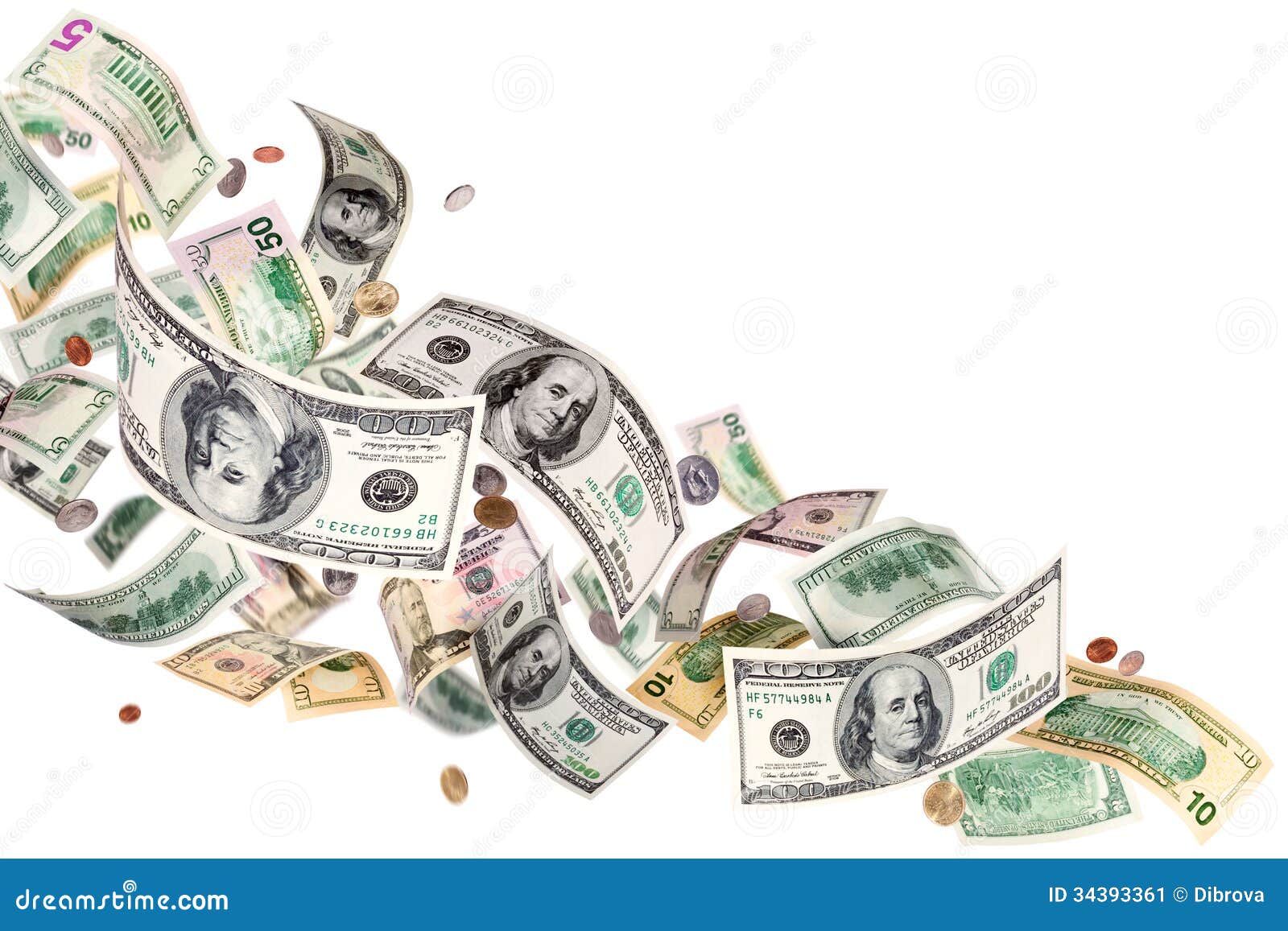 Flying dollars stock image. Image of currency, banknote - 34393361