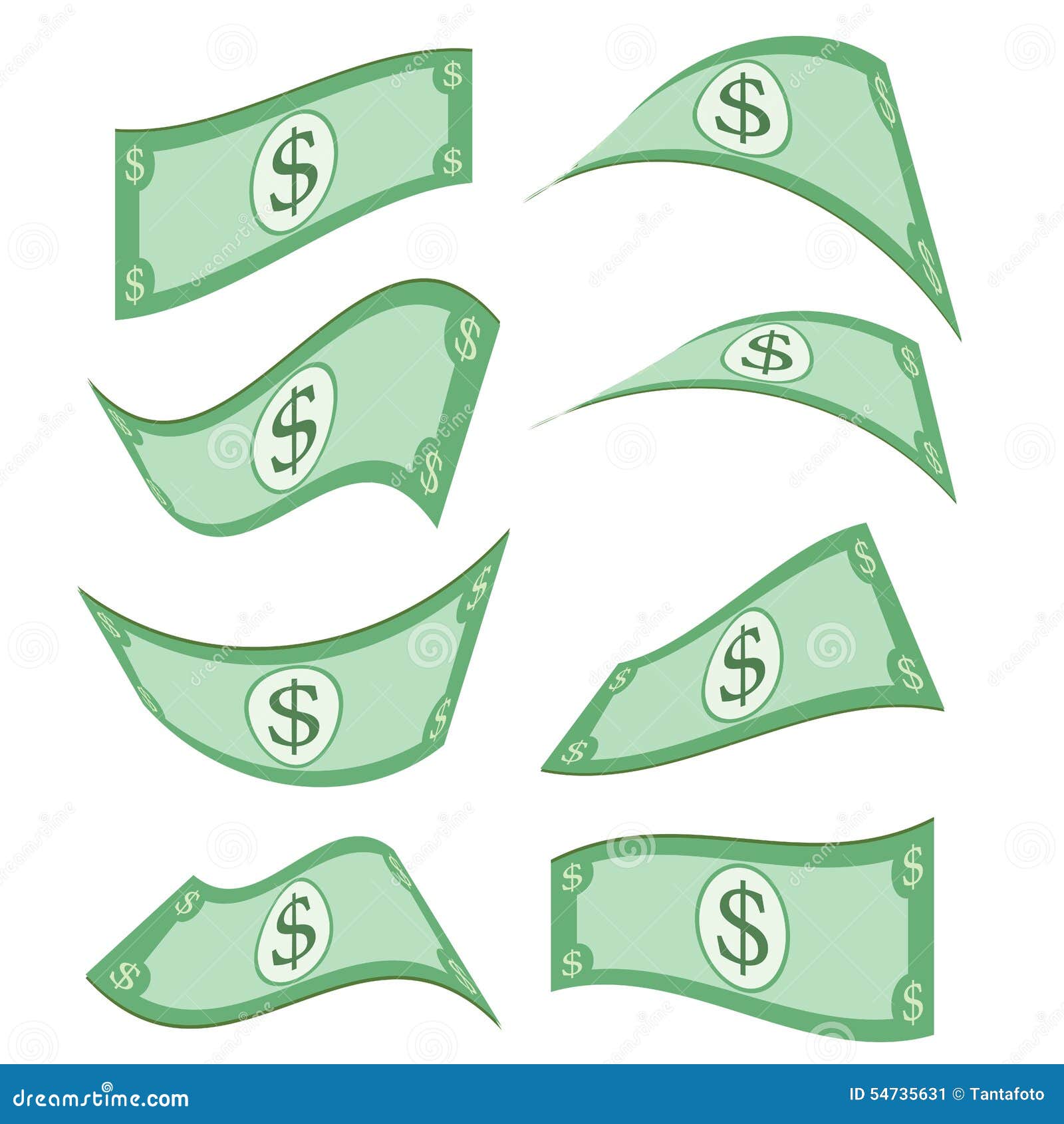 Flying Dollars Banknotes Against The Blue Sky With Clouds Stock Image ...