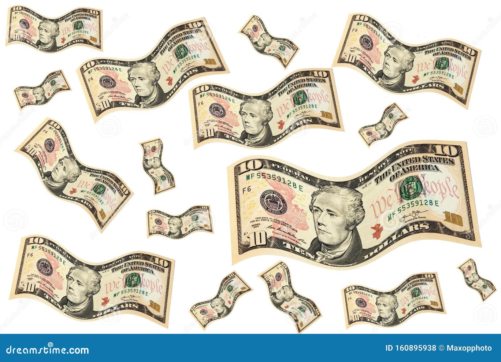 Flying Dollars. Money in the Air Stock Photo - Image of compensation ...