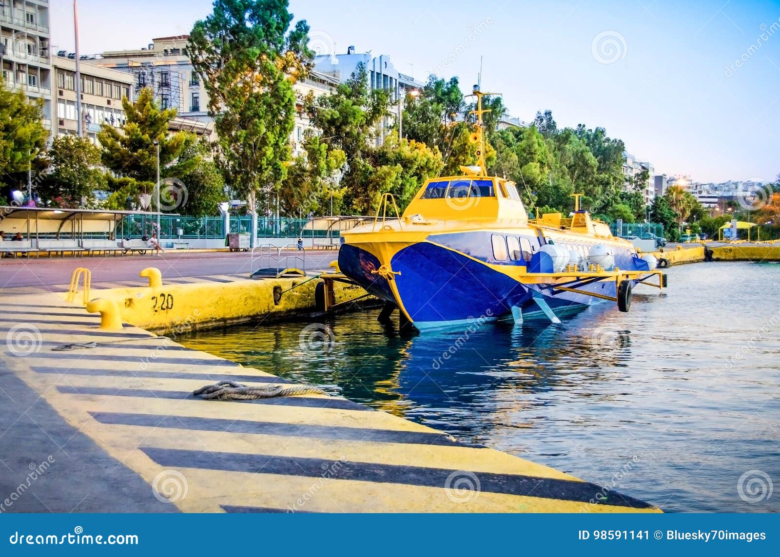 Flying Dolphin Type Ship Docked in the Port of Piraeus in Greece Stock ...