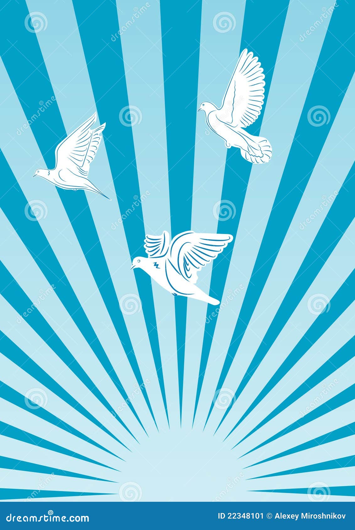 Flying Doves With Red Ribbon Stock Photography | CartoonDealer.com ...