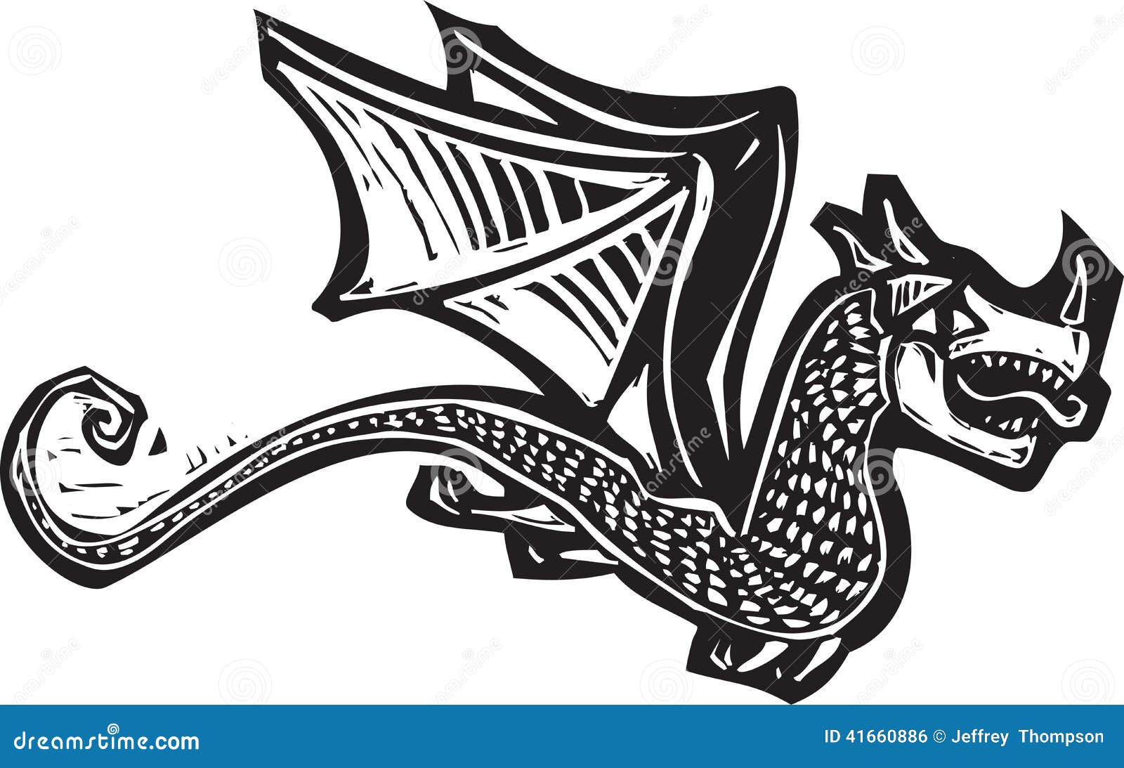 Flying Dragon Snorting Fire With Compass In Ancient Decorated Baroque ...