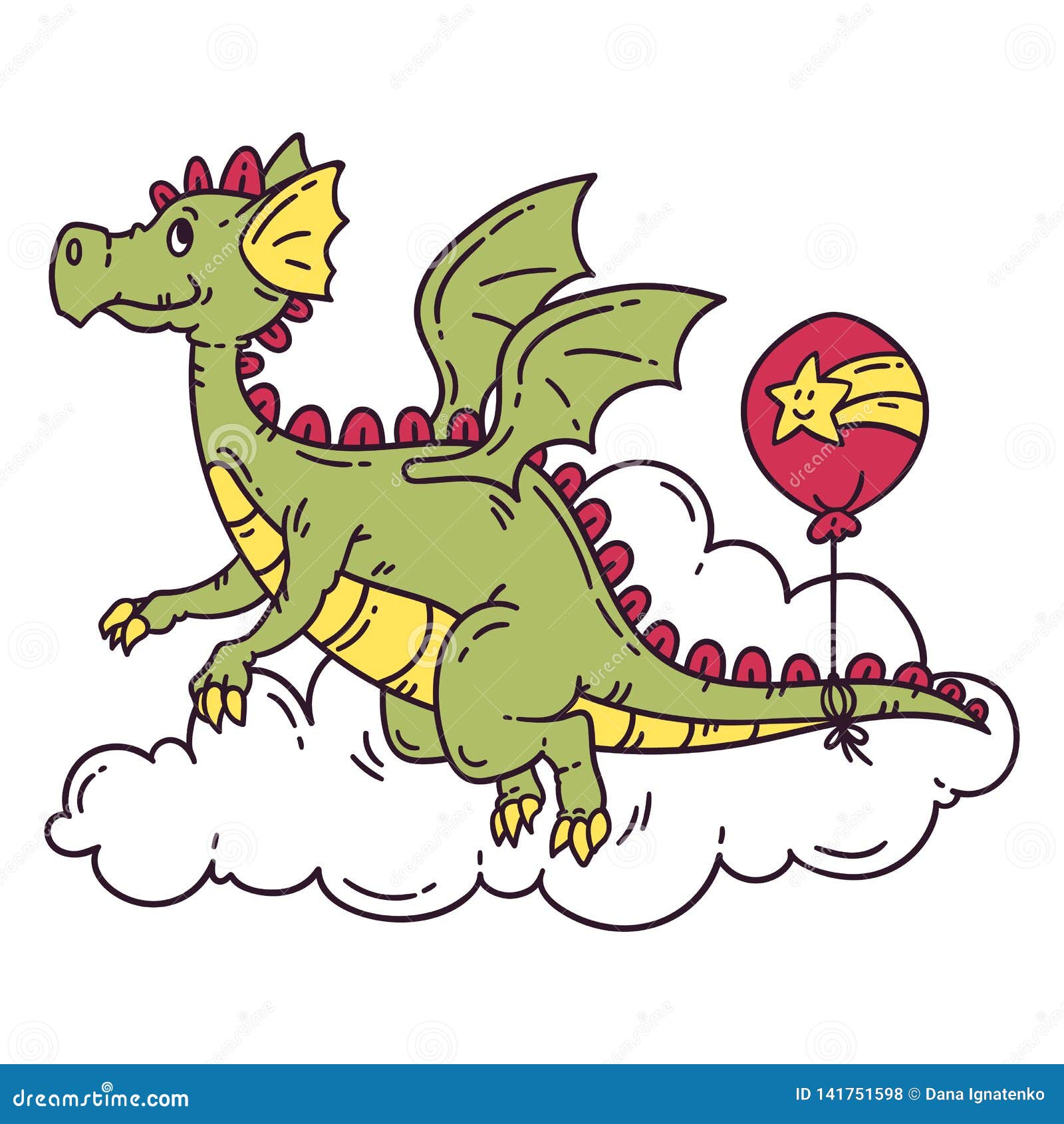 Dragon And Balloon, Custom Background Stock Image | CartoonDealer.com ...