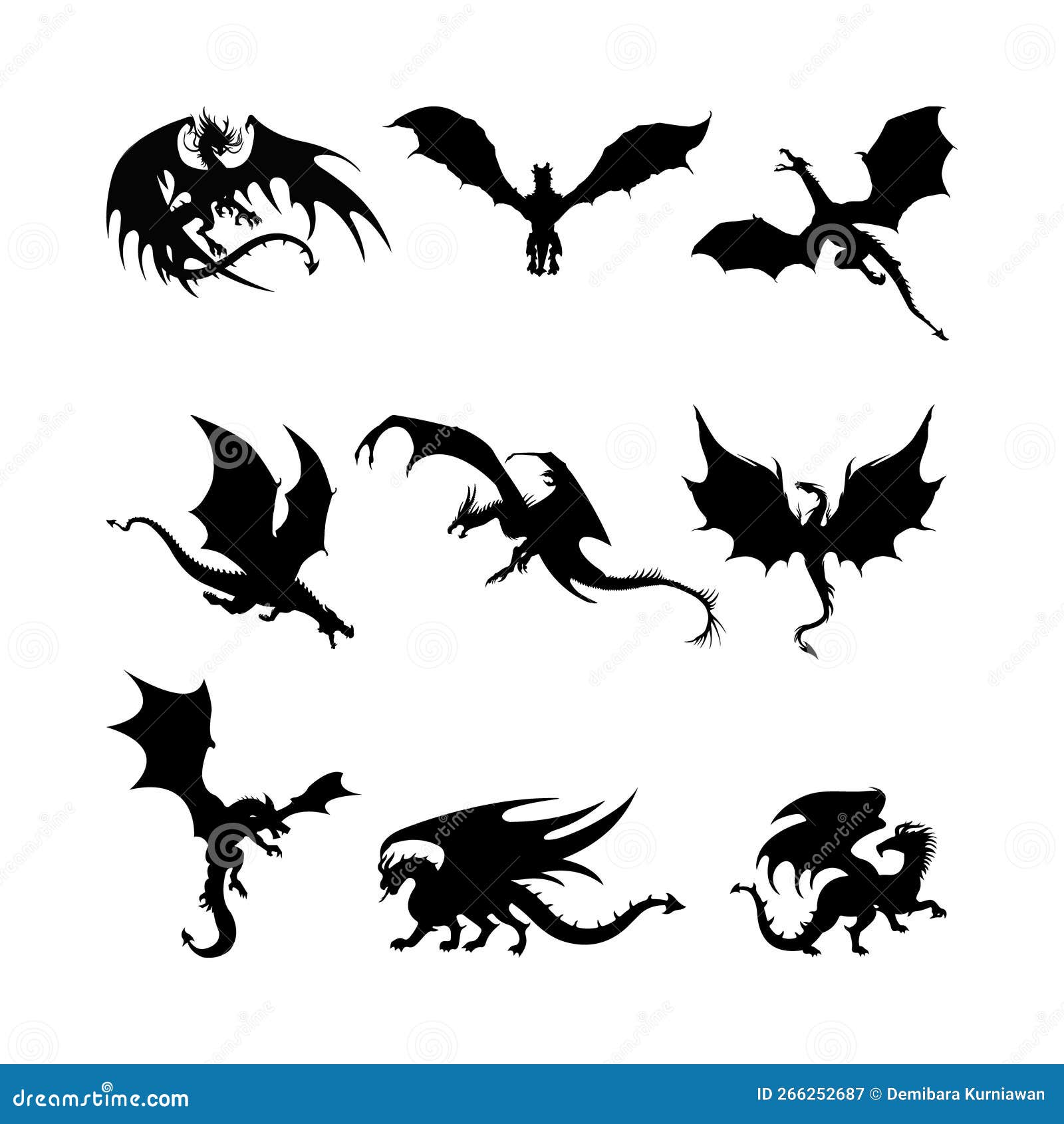 Dragon Silhouette Logo Vector Illustration | CartoonDealer.com #69302720