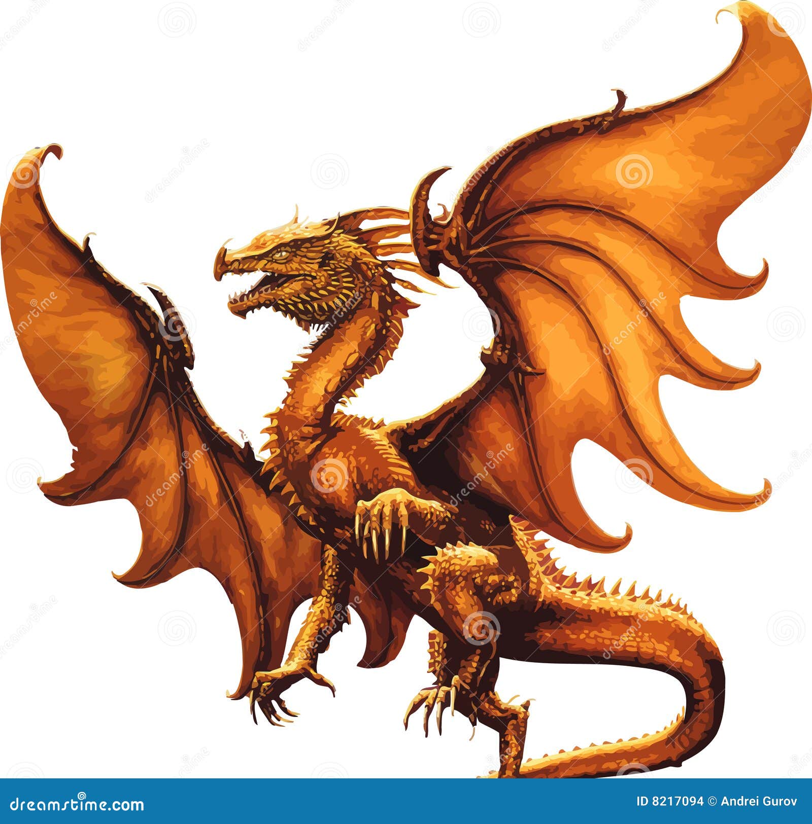 Flying Dragon.Vector Illustration Stock Illustration - Illustration of ...