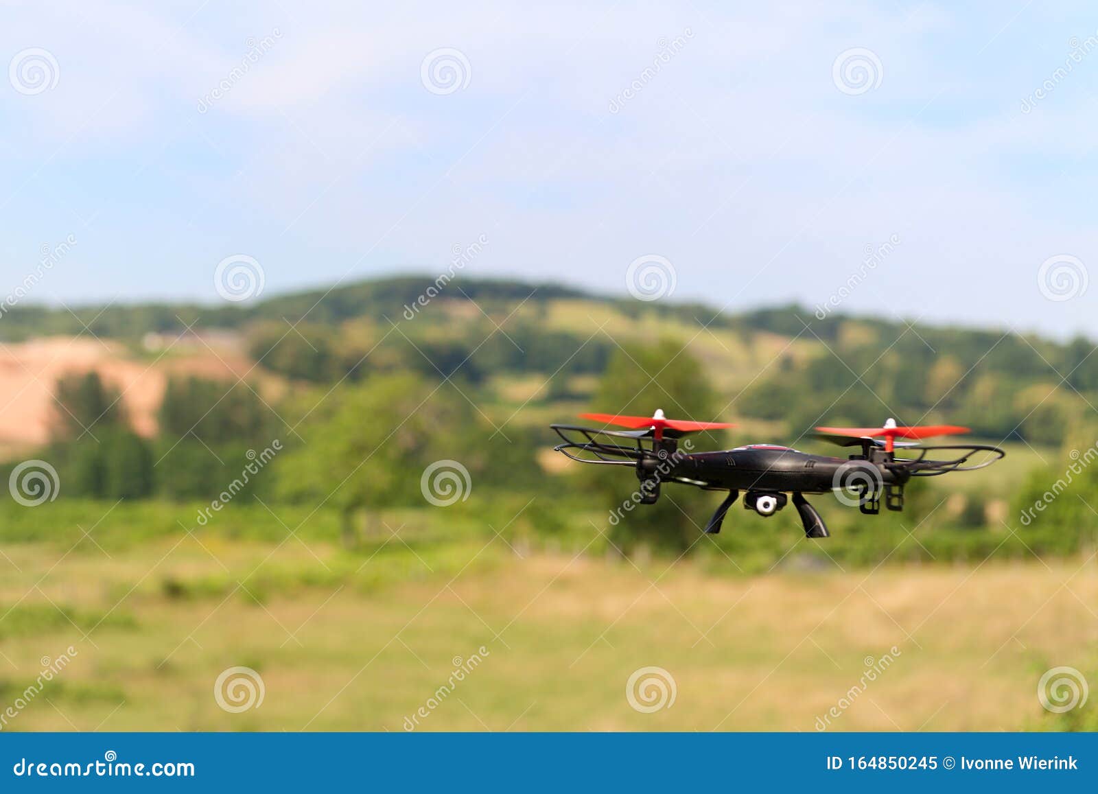 Flying drone in air stock image. Image of remote, survey - 164850245