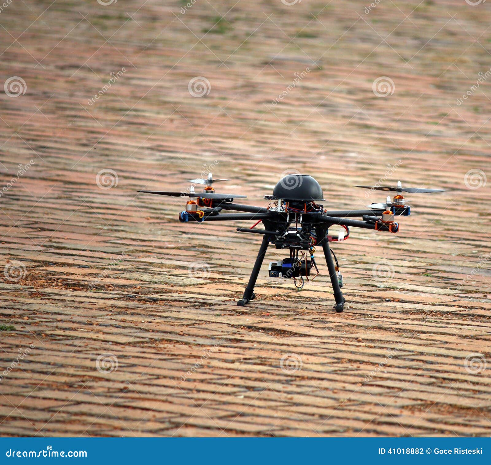 Flying drone with camera stock photo. Image of rotor - 41018882