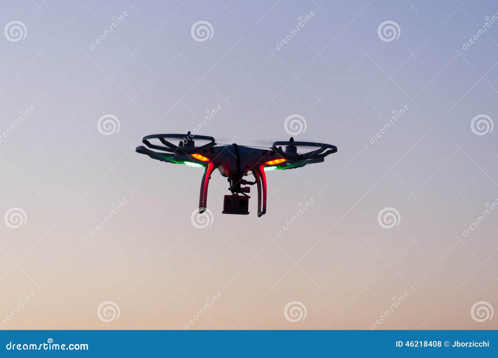 Flying Drone with Camera on the Sky at Sunset Editorial Stock Photo ...