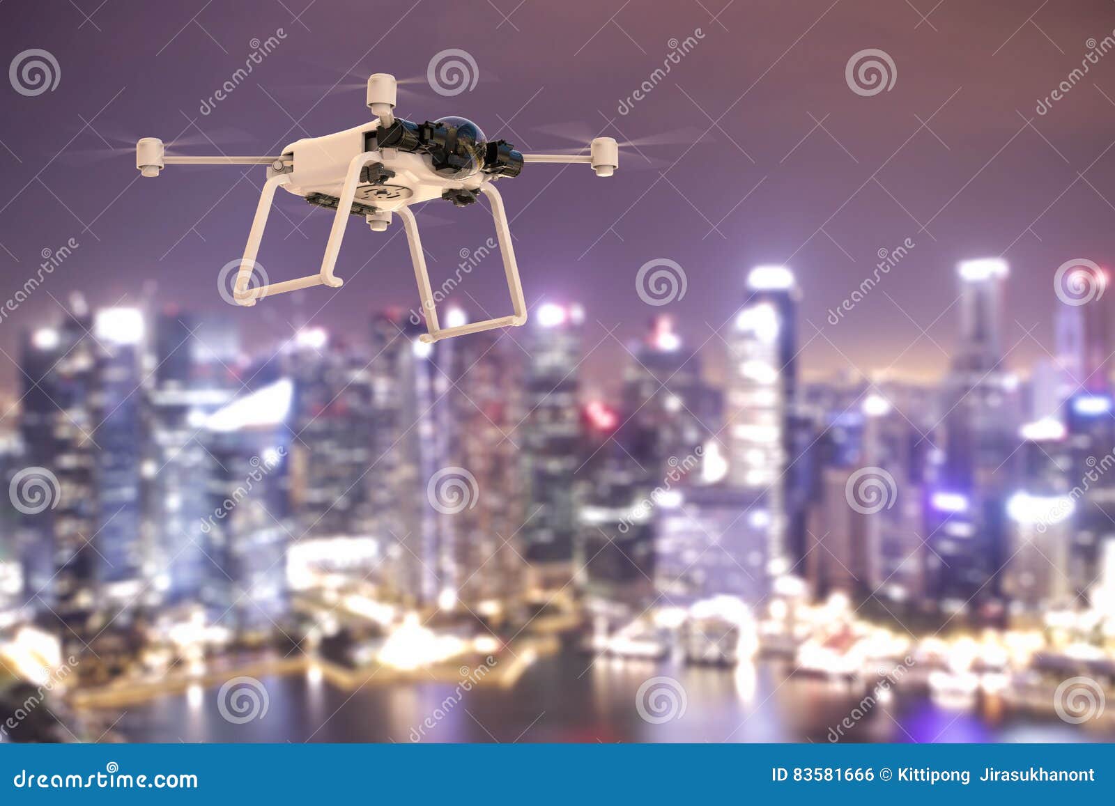 Flying Drone Vector Illustration Isolated On Blue Sky Background ...