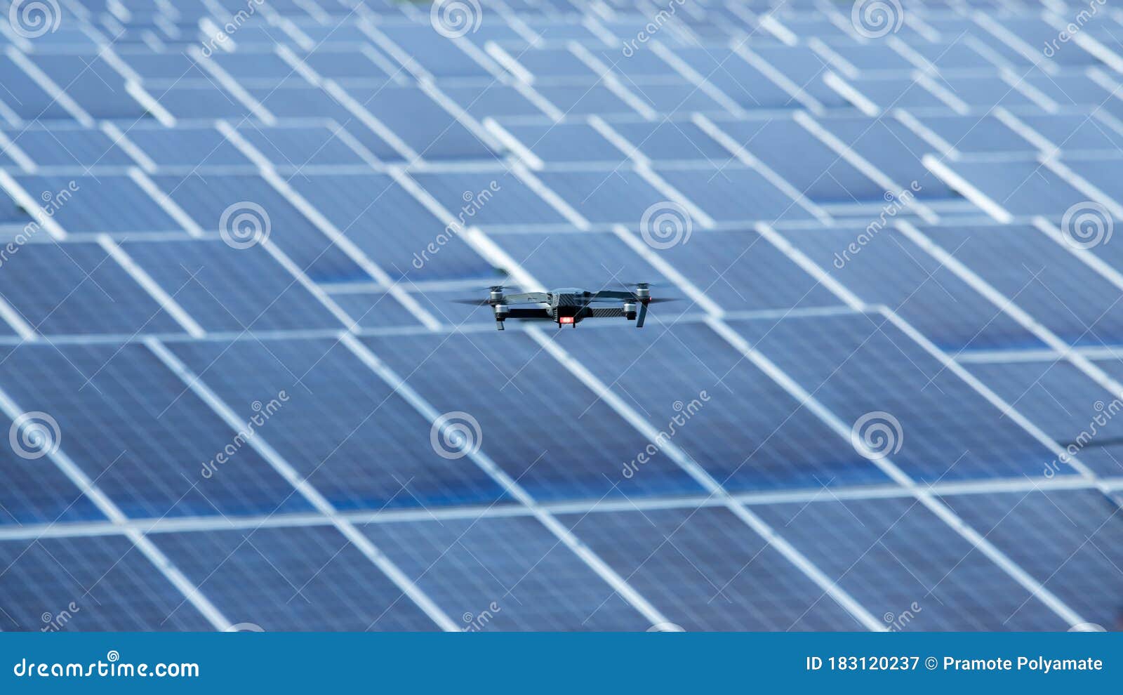Flying Drone Inspection Explores the Work of Solar Cell Panel with ...