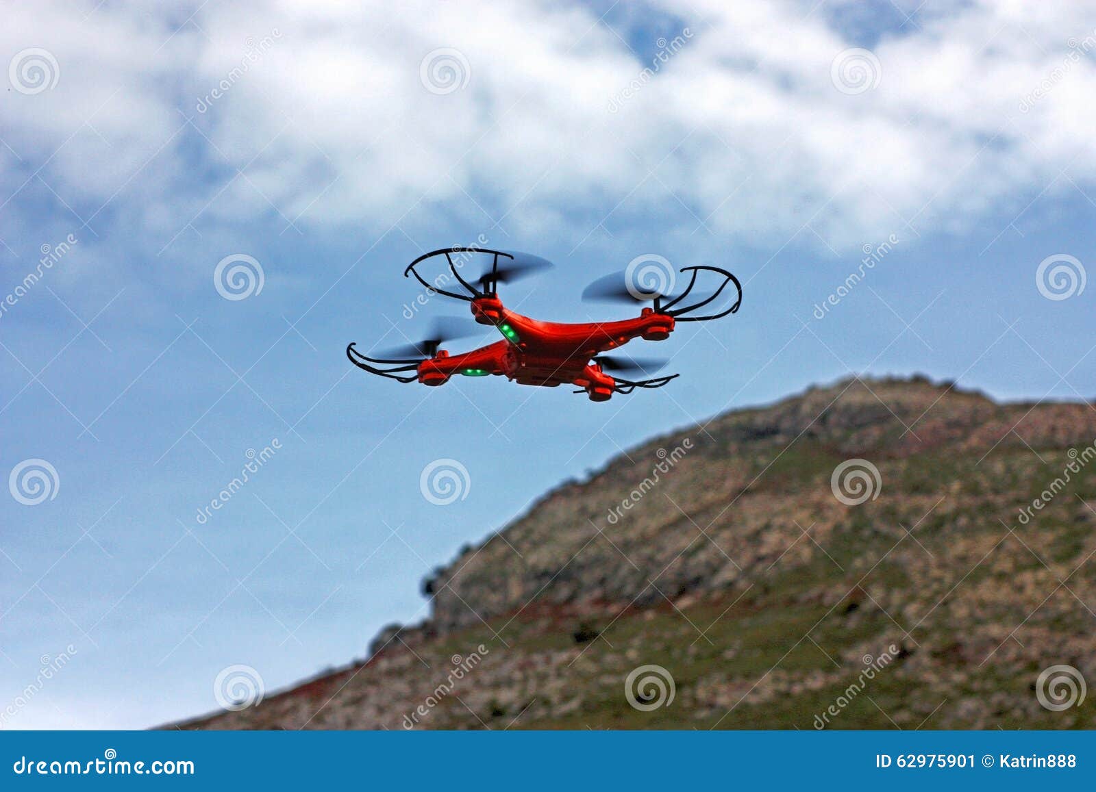 Flying Drone with Mounted Camera Stock Image - Image of system, video ...