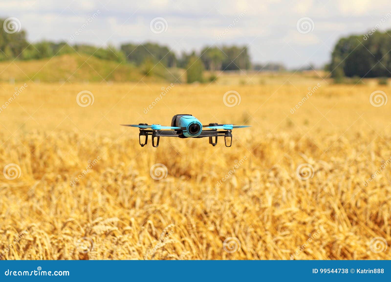 Drone over the field stock photo. Image of background - 99544738