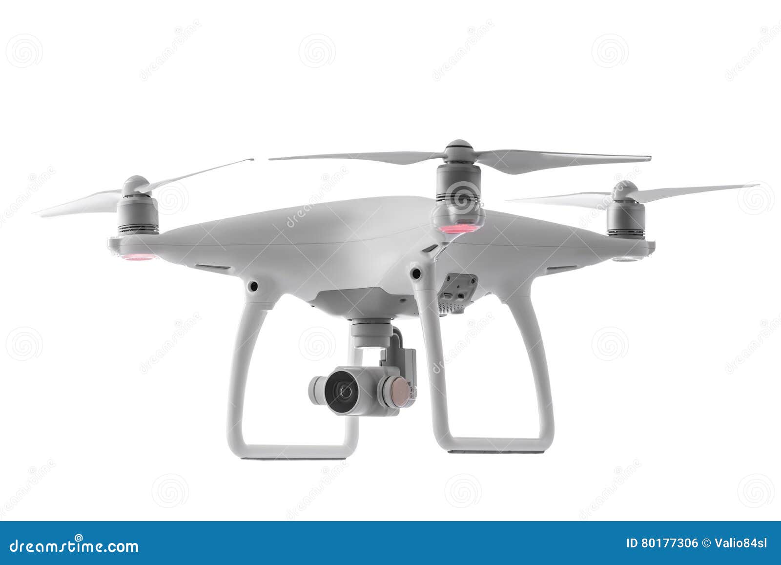 Flying Drone Quadcopter Isolated on White Stock Photo - Image of remote ...