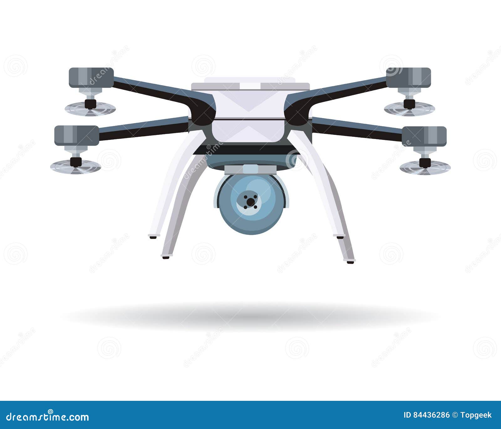 Flying Drone Vector Illustration in Flat Design Stock Vector ...