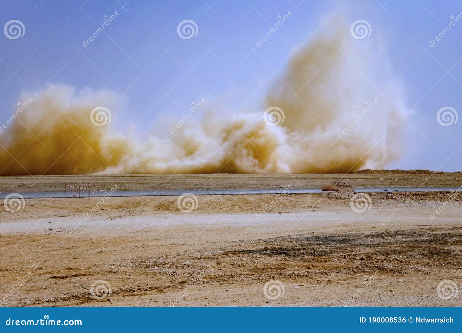 Flying Dust after Detonator Blast in the Desert Stock Photo - Image of ...