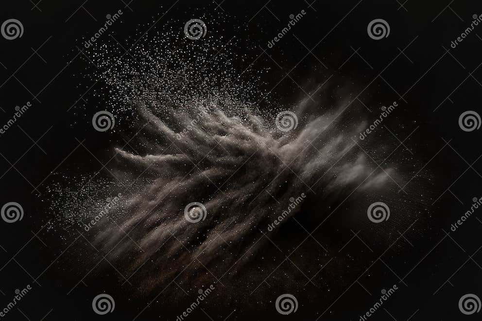 Flying Dust Particles on a Black Background Stock Illustration ...