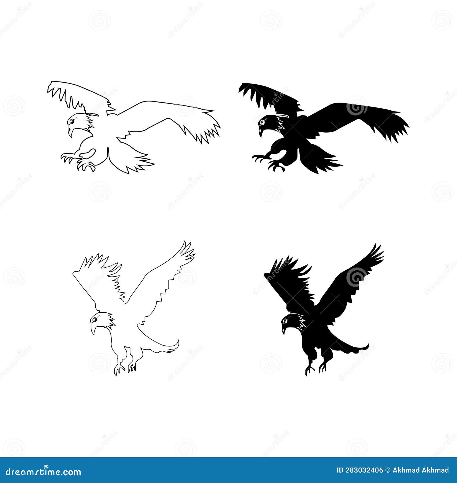 Flying eagle icon stock vector. Illustration of flying - 283032406