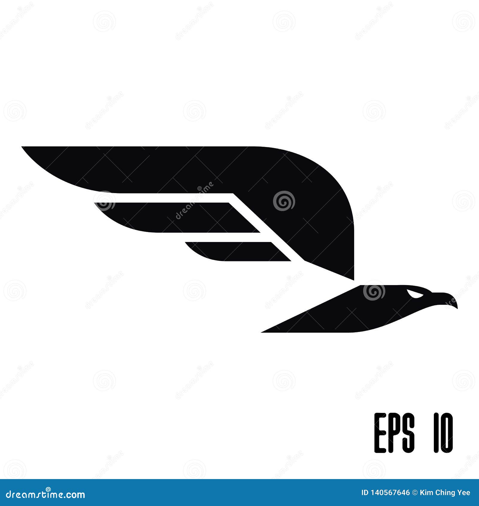 Flying eagle icon. stock vector. Illustration of arms - 140567646