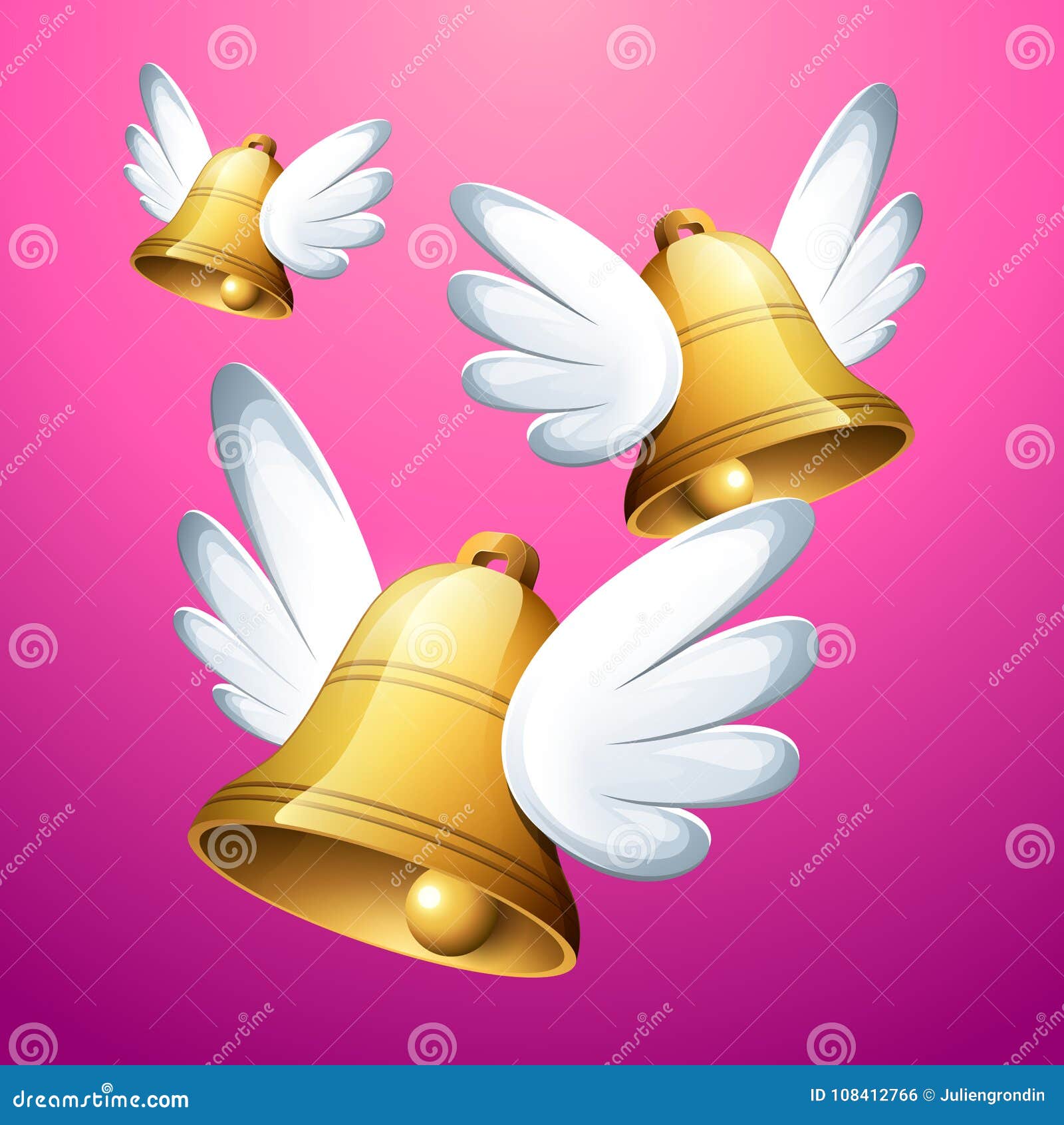 Flying Easter bells stock illustration. Illustration of wings - 108412766
