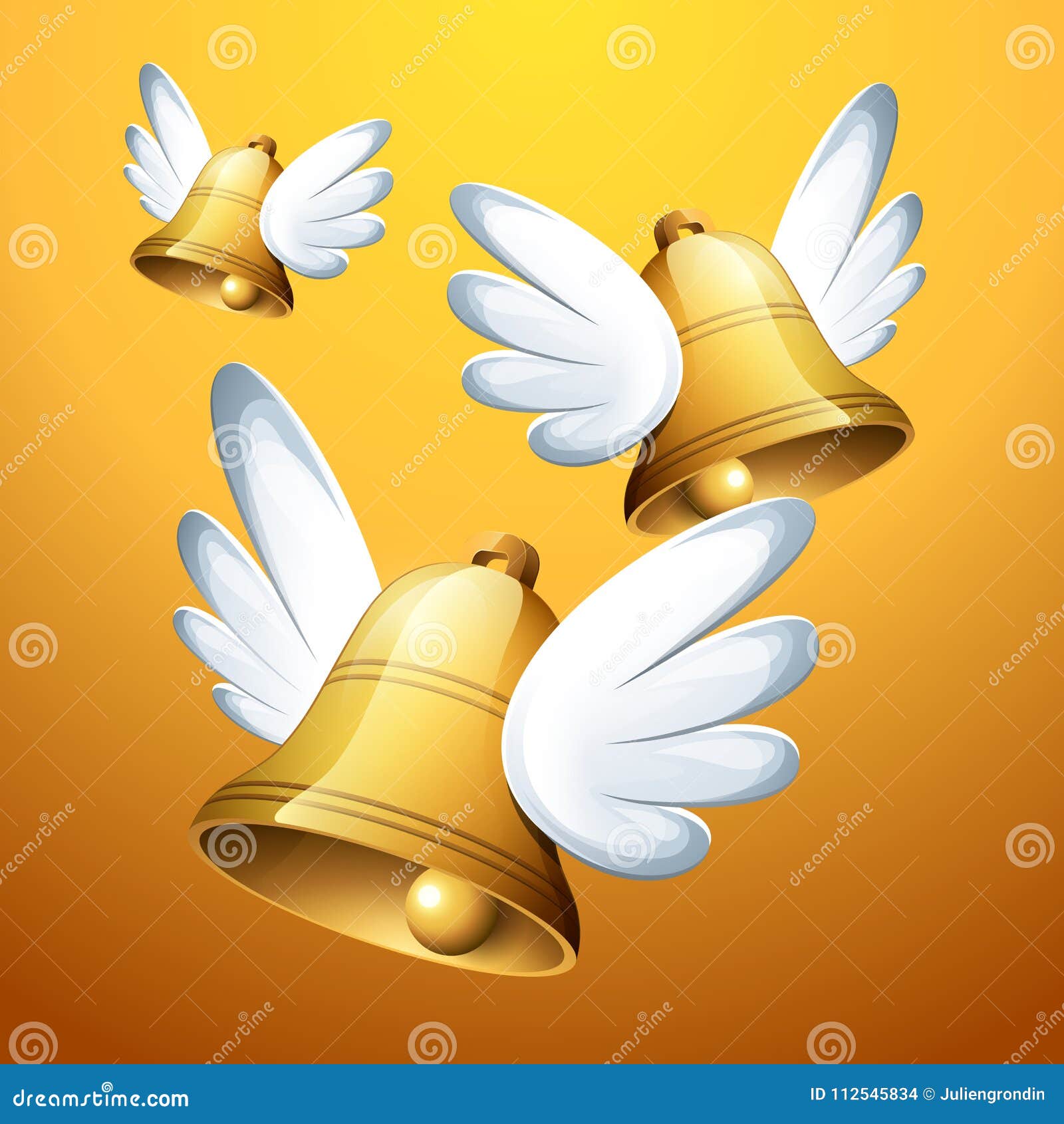 Flying Easter bells stock illustration. Illustration of wing - 112545834
