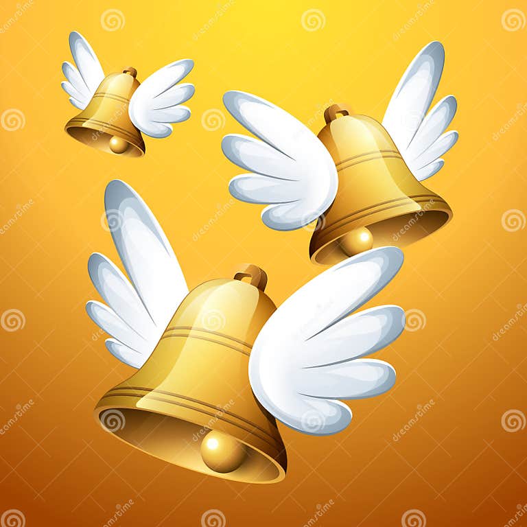 Flying Easter bells stock illustration. Illustration of wing - 112545834