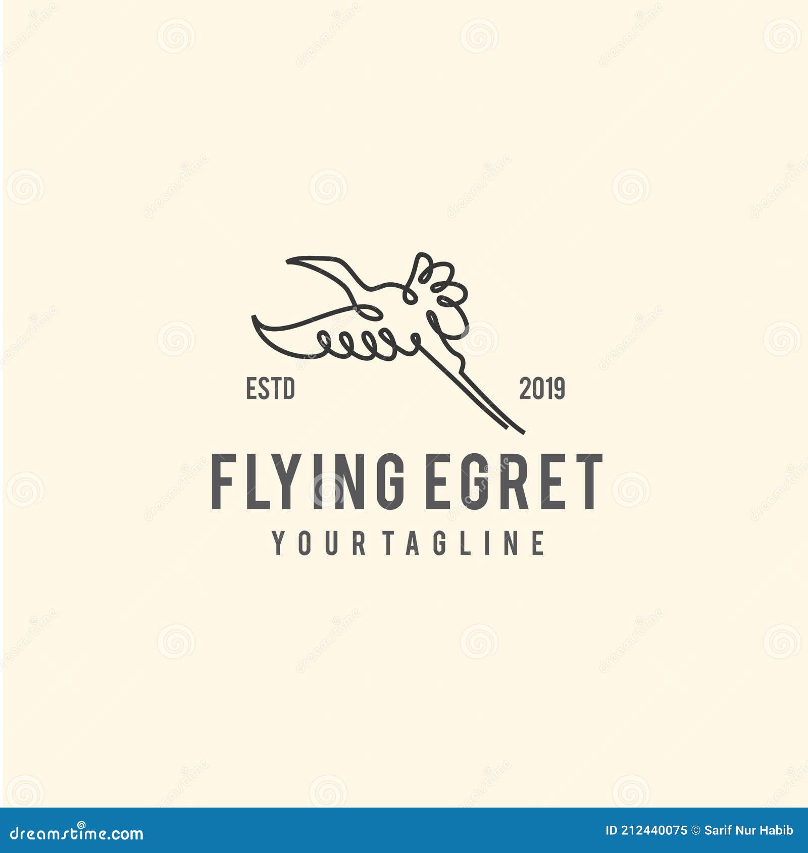 Flying Egret Logo Design Template Inspiration Stock Vector ...