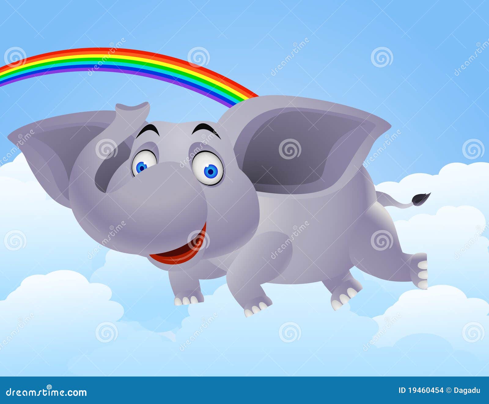 Flying elephant stock vector. Illustration of danger - 19460454