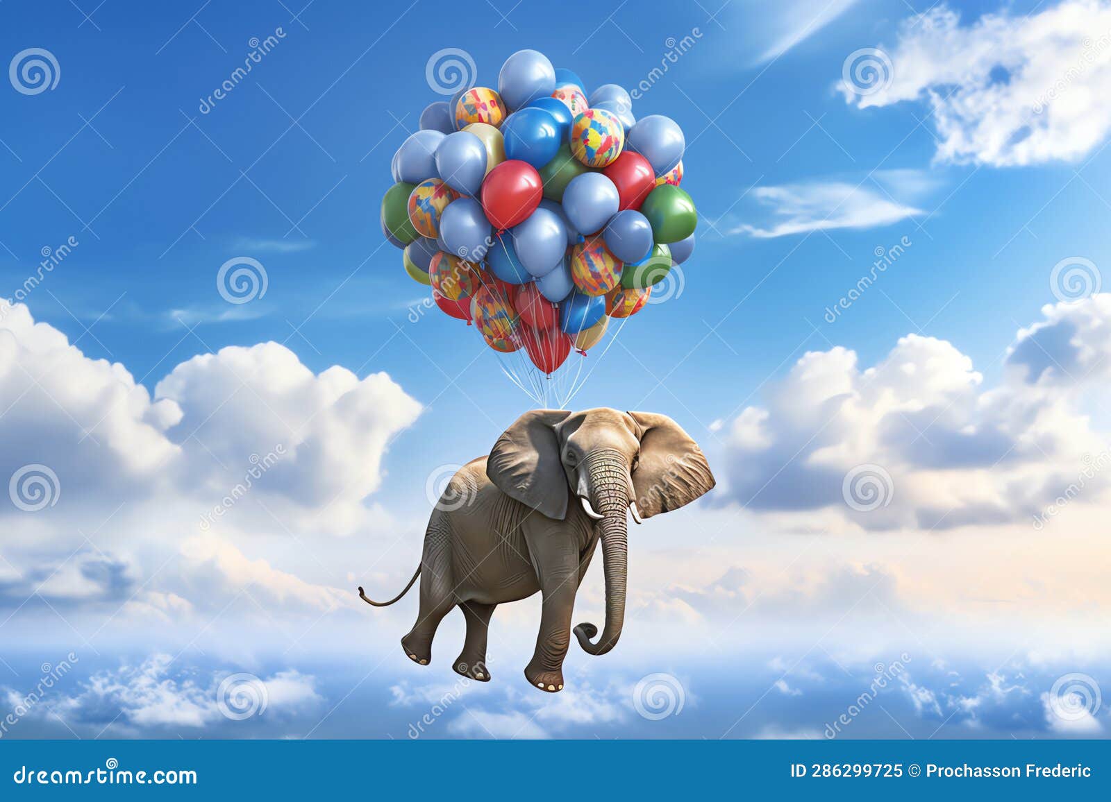 Flying Elephant, AI Generated Stock Image - Image of paradoxical, fying ...