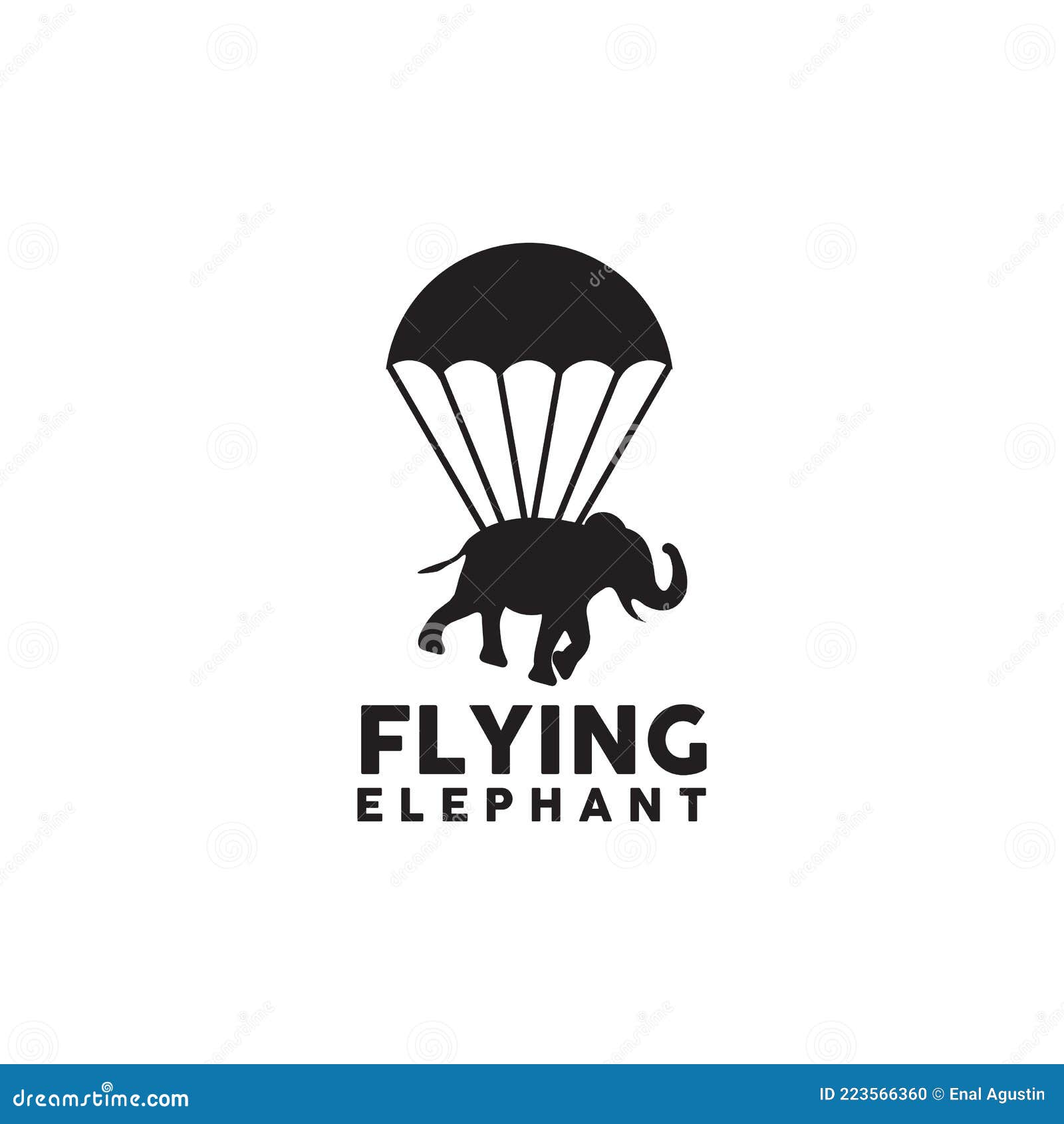 Flying Elephant Logo Design Template Stock Vector - Illustration of ...