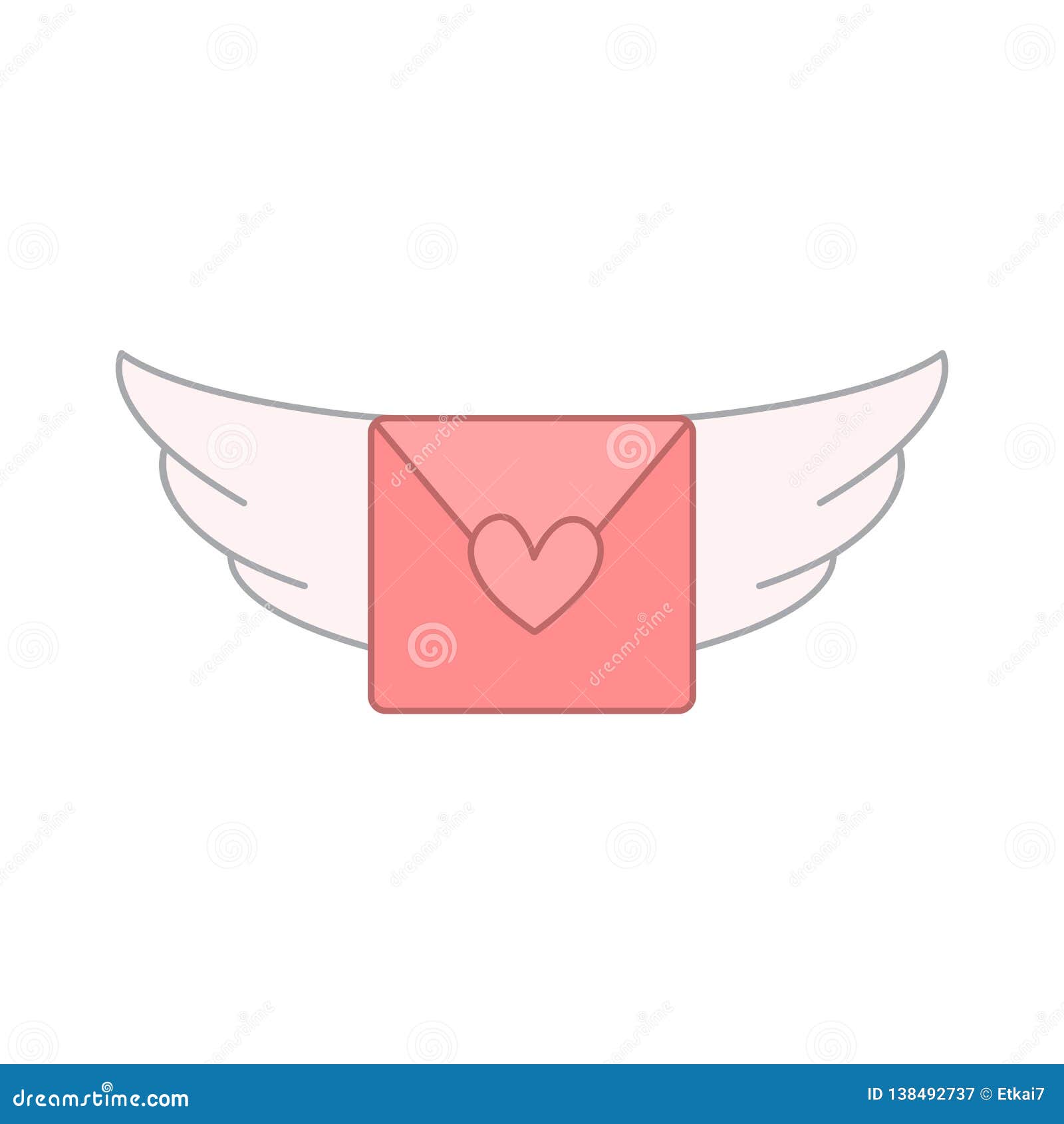 Flying Envelope with Wings. Vector Design Illustration Stock Vector ...