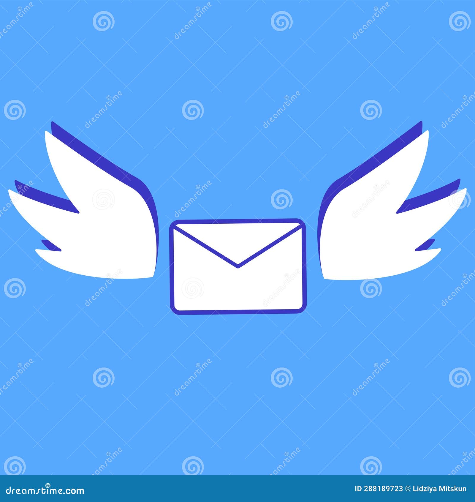 Flying Envelope with Wings Vector Illustration. Flying Closed Envelope ...